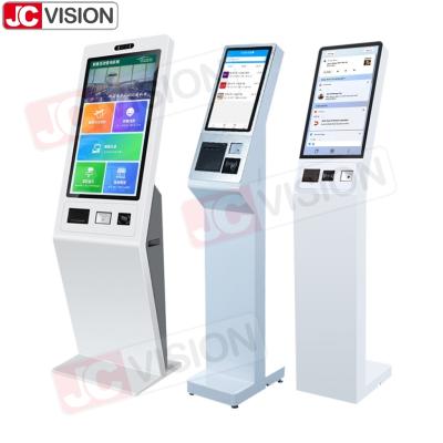 China 27 Inch Floor Standing Touch Screen Kiosk Self Service Payment Kiosk with Printer QR Scanner for sale