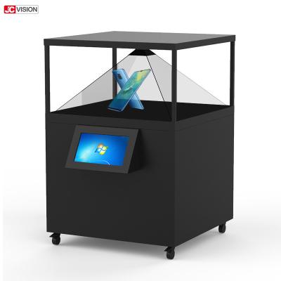 China JCVISION 80x80cm 360 Degree Holographic Display Pyramid 3D Showcase Transparent LCD Screen Advertising Equipment for sale