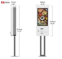 China 23-inch Floor Stand Touch Screen Payment Kiosk with 250nits Brightness and 90kg Steel Cabinet for Self-Service Terminals for sale