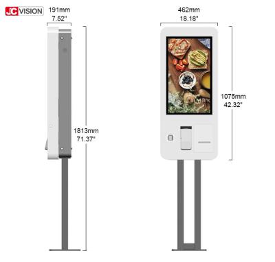 China 23-inch Floor Stand Touch Screen Payment Kiosk with 250nits Brightness and 90kg Steel Cabinet for Self-Service Terminals for sale