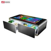 China 43-inch Interactive LCD Touch Table with 1301L Refrigerator - Android 7.1 or Windows OS, 1920x1080 Resolution for sale