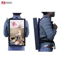 China 22-inch Backpack LCD Digital Billboard with 13000mAh Battery and 250nits Brightness for Mobile Advertising for sale