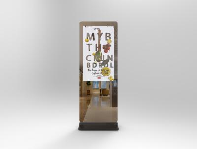 China 49 55 65 Inch DIY Smart Mirror 3D Camera Outdoor LCD Wall Mount Gym Display 1920x1080 for sale