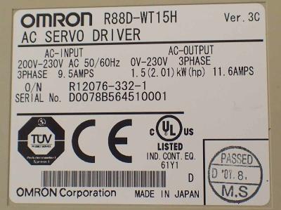 China R88D-WT15H OMRON R88D Series 3phase Output AC Servo Driver Module for sale