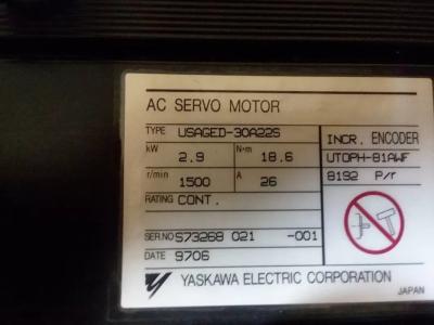 China USAGED-30A22S Yaskawa Electric AC Waterproof 1 Hp Servo Motor for sale