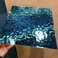 China Water Ripple Stainless Steel Sheet AISI304 Gold Mirror Small Big Waterwave Pattern Sheet for sale