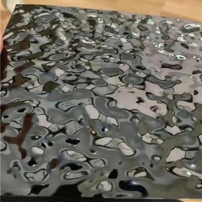 China Water Ripple Wall Panel Embossed Stainless Steel Sheet 304 316 Mirror  Finishing for sale