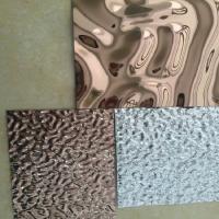 China Water Ripple Wall Panel Embossed Stainless Steel Sheet 304 316 Mirror  Finishing for sale