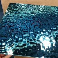 China Water Ripple Wall Panel Embossed Stainless Steel Sheet 304 316 Mirror  Finishing for sale
