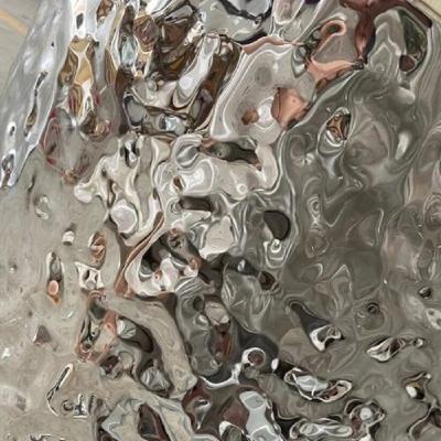 China Water Ripple Stainless Steel Sheet For Dining Room Walls Ceiling Panels for sale