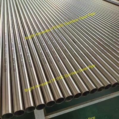 China TP310S Stainless Steel Seamless Pipe Bright Surface SCH80S SCH40S Solid Annealed for sale