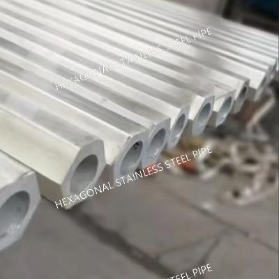 China TP304 Stainless Steel Hexagonal Pipe Tube Hot Rolled Bright Polished Hairline Finishing SS Pipe for sale