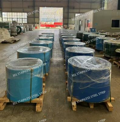 China 301 Stainless Steel Strip Half Hard Temper Cold Rolled 0.1mm-3.0mm Thick X 10mm-500mm Width for sale