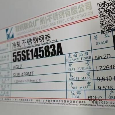 China 439 Ferritic Stainless Steel Sheet 4FT*8FT for High-Temperature Applications for sale