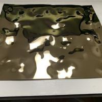 China Mirror Gold Color Water Ripple Pattern 304 Grade Stainless Steel Sheet for Decorative Ceiling for sale