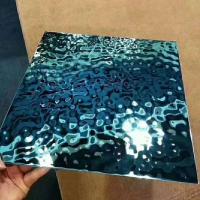 China 8K Mirror Finish Stainless Steel Sheet with 0.3 - 3.0mm Thickness for Ceiling and Cladding Decorative Water Ripple Panels for sale