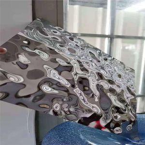 China Gold Mirror Finish Water Ripple Stainless Steel Sheet Grade 201 304 430 with 0.3-3.0mm Thickness for Decorative Applications for sale