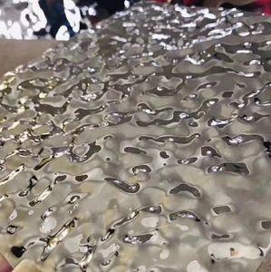 China 304 Grade Mirror Polished Stainless Steel Sheet with Water Ripple Design 0.3-2.0mm Thickness for sale