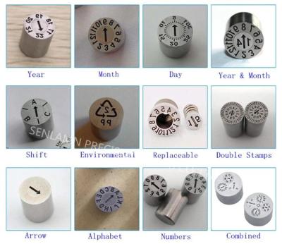 China SUS420 Replaceable Date Stamp for Injection Mold with 48-52HRC Hardness and Customized Size for sale