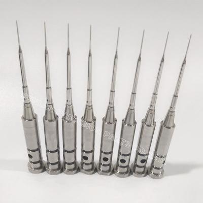 China STAVAX Material Mold Core Pins with 50-52HRC Hardness for Medical Syringe Pins for sale