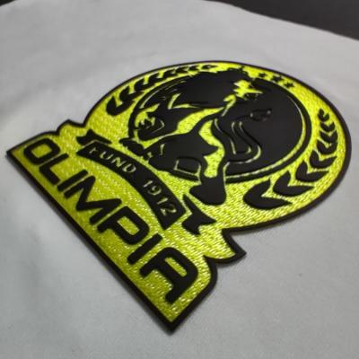 China 3D Silicone Heat Transfer Logo Eco Friendly Adhesive Iron On Transfer Label for sale