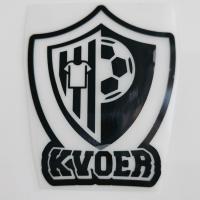 China TPU Rubber Silicone Heat Transfer Logo Embossed Garment Label Iron On 3D Football Logo for sale