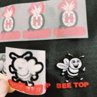 China 3D Printed Soft Custom Flocking Logo Flock Iron On Heat Transfer Stickers for sale