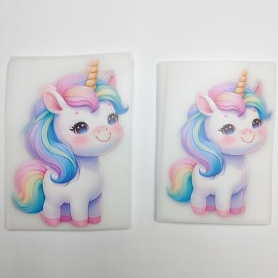 China Cute Cartoon Characters Heat Press Dtf Transfer Sticker For Garment And Bags for sale