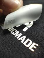 China TPU Rubber Silicone Heat Transfer Logo Embossed Garment Label Iron On 3D Football Logo for sale