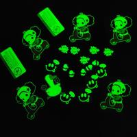 China Custom Fluorescent Glow In The Dark Logo Heat Transfer Custom Labels For Clothings for sale