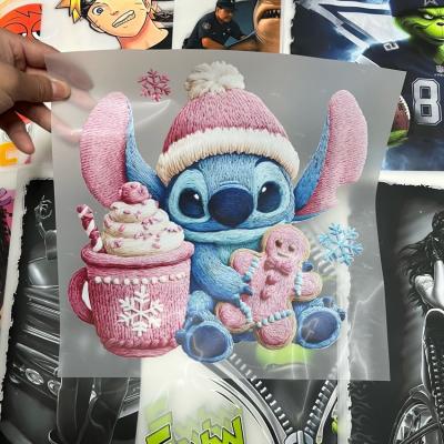 China Wholesale High Quality Machine Washable High Stretch Customizable Designs DTF Labels and DTF Heat Transfers for Clothing Bags for sale