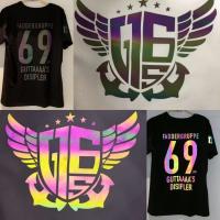 China Weather Resistance Rainbow Color Fastness Durable Washability Reflective Brightness Clothing Logos for sale