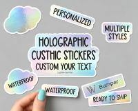 China Custom Hologram Die Cut Sticker Adhesive Label Vinyl PVC Waterproof Printing Custom Logo Holographic Stickers for Kids for sale