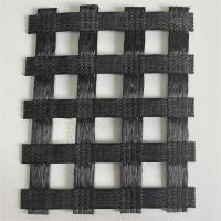 China Biaxial PES Woven Coated Polyester Geogrid For Railway Foundation Reinforcement for sale