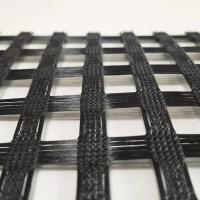 China PVC Coated Warp Knitted Polyester Geogrid for Retaining Wall for sale