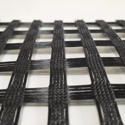 China PVC Coated Warp Knitted Polyester Geogrid for Retaining Wall for sale
