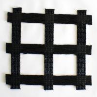 China Road Construction Polyester Geogrid Mesh Warp Knitted Geogrid For Asphalt Pavement for sale