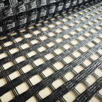 China Biaxial PES Woven Coated Polyester Geogrid For Railway Foundation Reinforcement for sale