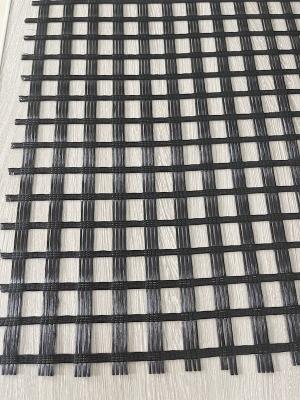 China 80kN Fiberglass Yarn Ground Gravel Geogrid Asphalt Reinforcement For Grid Paver for sale