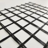 China Reinforcing Glass Grid Asphalt Fiberglass Geogrid 120-120KN/M Preventing Road Surface Cracks for sale