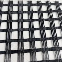 China 400KN Woven Coated PET Polyester Geogrid High Strength for Reinforcement In Railway for sale