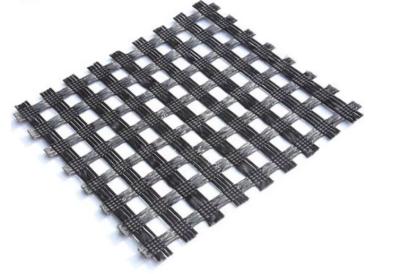 China 200-200KN/M Biaxial Grid Polyester Geogrid Woven Coated Warp Knitted Soft Soil Foundation for sale