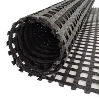 China 80-80KN/M Polyester Biaxial Geogrid For Embankment Construction Erosion Control for sale