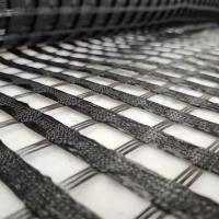 China PVC Or SBR Coated UX Reinforce Polyester Geogrid 5.2x100M Retaining Walls Stabilizer for sale