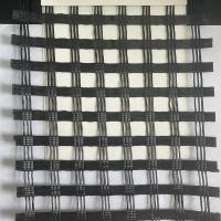 China 100KN/M UX Reinforce Polyester Geogrid for One Direction Reinforced Gravel Layer Isolation for sale