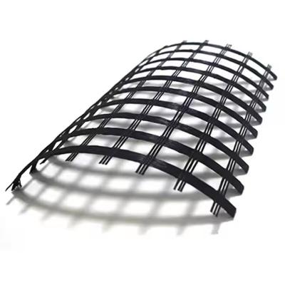 China Soil Reinforcement 120-120KN Polyester Geogrid Mesh For Embankment Retaining Walls Slopes for sale