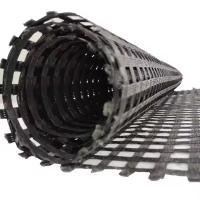 China 5.2x100M 200-30KN/M Polyester PET Geogrid for Landslide Repair Soil Reinforcement for sale