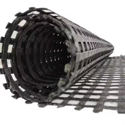 China 5.2x100M 200-30KN/M Polyester PET Geogrid for Landslide Repair Soil Reinforcement for sale
