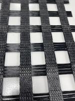 China SBR Coated PET UX 100-400KN/M Polyester Geogrid Stabilize Embankments Slope Retaining Wall for sale