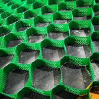 China Green Black Color  Textured Perforated Surface  3D Honeycomb HDPE Geocell Erosion Control  Slopes Retaining Walls for sale